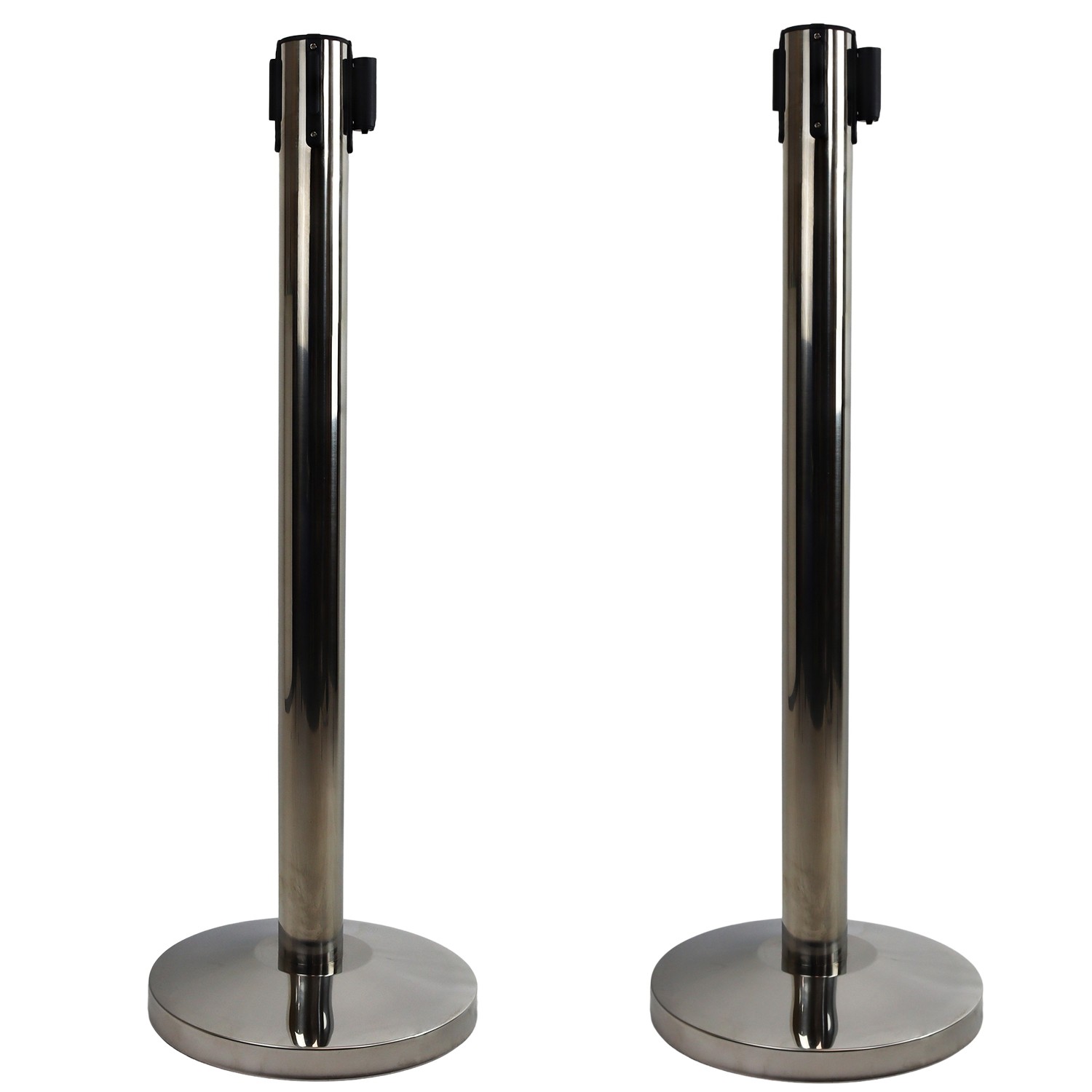 Queue Barriers Black & Silver – Pack of 2 > Retractable Barriers